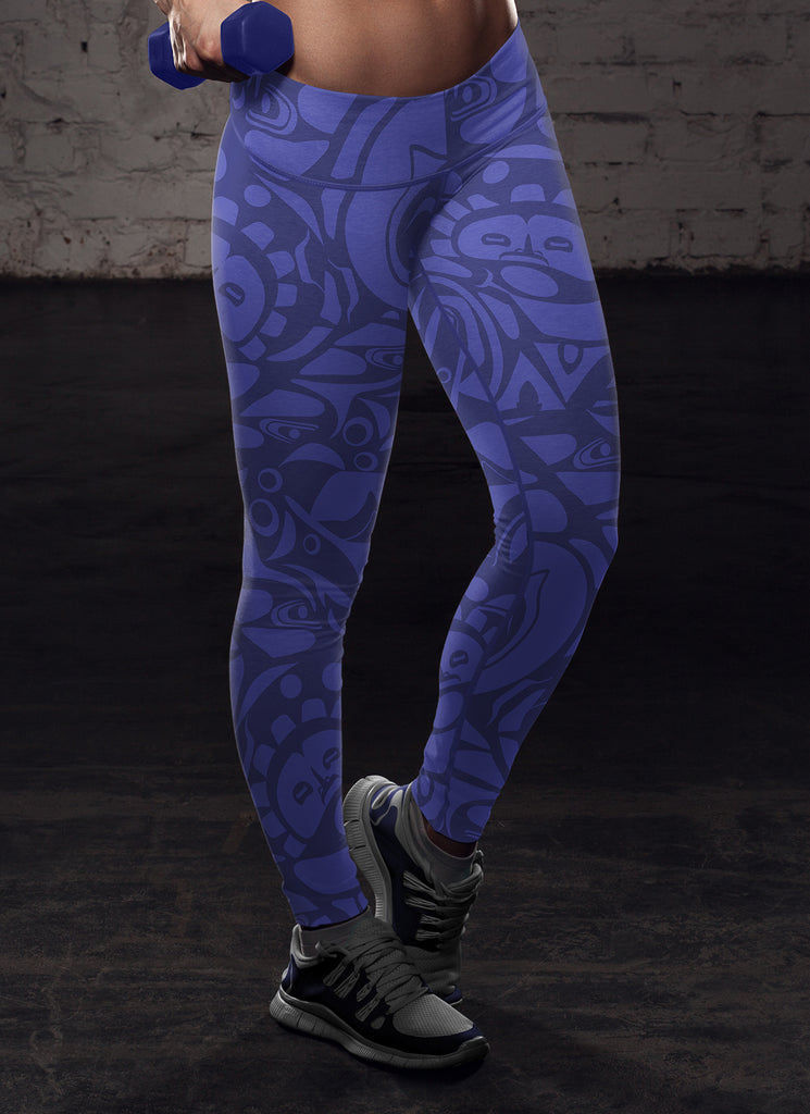 Blue Native Pattern Leggings – lifeloveandleather