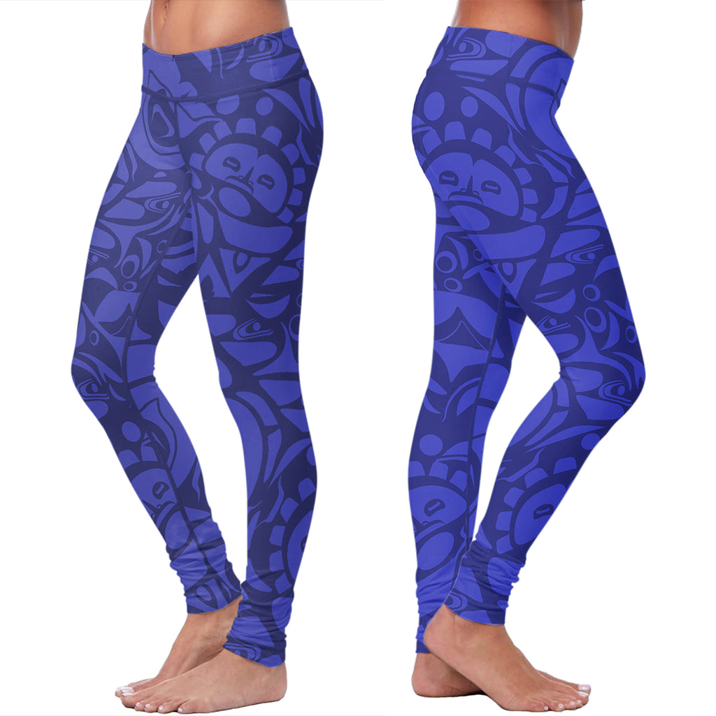 Blue Native Pattern Leggings – lifeloveandleather